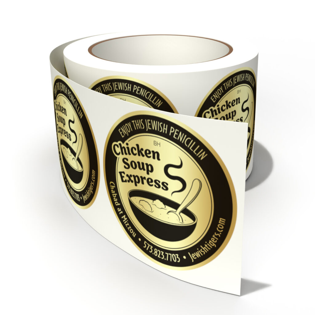 Custom Printed “Chicken Soup” Stickers With Your Name – Kosher Tape Plus
